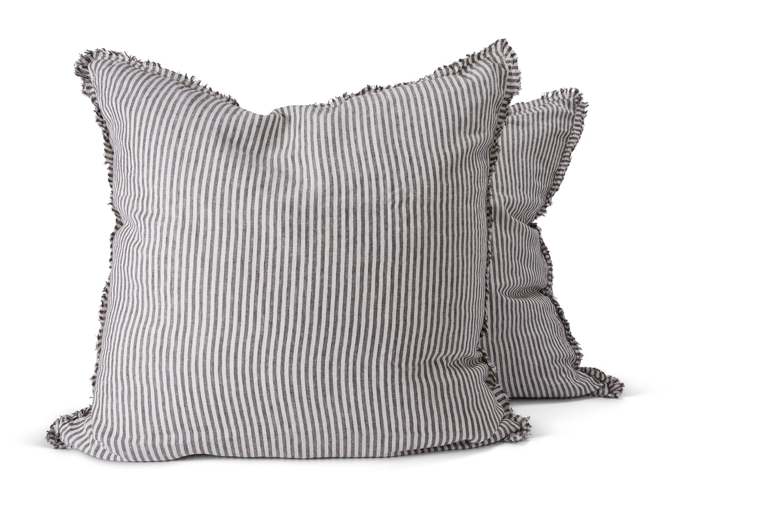 LINEN EUROPEAN PILLOW SET CHARCOAL STRIPE – Citizen Nomade Store